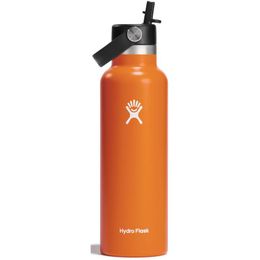 Hydro Flask Trinkflasche »STANDARD FLEX STRAW CAP« doppelte TempShield ️-Isolierung orange 621 ml