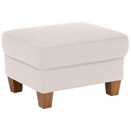 Home Affaire Hocker &raquo;Texel&laquo; mit Federkern und Kontrastnaht, F&uuml;&szlig;e Buche eichefarben beige Struktur fein ( 100% Polyester);Luxus-Microfaser (100% 