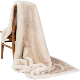 Star Home Textil Wohndecke &raquo;Polarfuchs&laquo; besonders weich, Kuscheldecke beige Polyacryl, Polyester