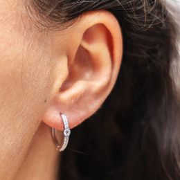 dKeniz Damen dKeniz Paar Creolen &raquo;Creolen Solit&auml;r 925/- Sterling Silber&laquo; silber