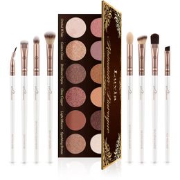 LUVIA COSMETICS Kosmetikpinsel-Set »All Eye Need Bundle Prime Vegan« 9 passende Pinsel für jedes Produkt, Lidschattenpalette mit 12 Farben. coffee...