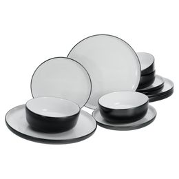 Creatable Teller-Set »Nordic Cool Black, Tellerset 12-tlg« Scandi-Style bunt