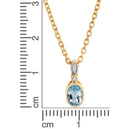 Firetti Damen Kette mit Anh&auml;nger &raquo;Schmuck Geschenk Silber 925 Halsschmuck Halskette Ankerkette&laquo; mit Blautopas (behandelt), Zirkonia (synth.) blau
