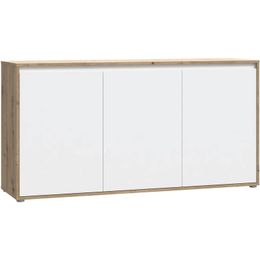 FORTE Sideboard »Kommode groß Breite ca 152 cm« B/H/T 152, 3/78, 5/42 cm, grifflose Front, viel Stauraum Artisan Eiche/Weiß Dieses moderne...
