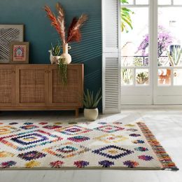 FLAIR RUGS Hochflor-Teppich &raquo;Bohemia&laquo; rechteckig 20 mm H&ouml;he in farbenfroher Shaggy Berber-Optik bunt Kunstfaser
