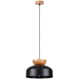 SOLLUX LIGHTING Pendelleuchte »MARION« E27 1 Stk. Lichter aus Schwarz/Naturholz