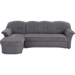 DOMO collection Ecksofa »Papenburg, zeitlose Rückensteppung, elegante Formensprache, L-Form« in großer Farbvielfalt, wahlweise mit Bettfunktion grau