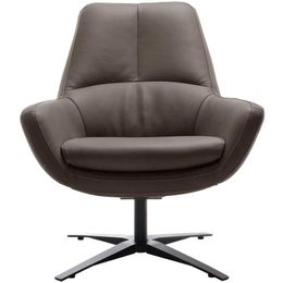 BETYPE Drehsessel &raquo;Be Organic Standard Back, Loungesessel&laquo; in elegantem Design mit Drehfunktion grau 100% Echtleder