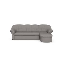 DOMO collection Ecksofa »Pegnitz, elegante Rückensteppung, kompakte Stellmaße 238/141cm, L-Form« wahlweise mit Bettfunktion grau
