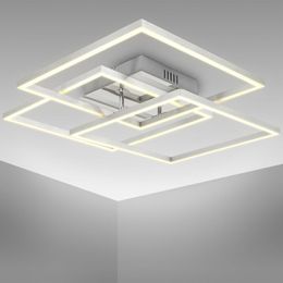 B.K.LICHT Deckenleuchte »LED Wand- und Deckenleuchte, chrom-alu, LED/40W« LED-Modul LED Deckenlampe 57 x 57 x 9, 5cm Chrom-Alu 40W Wohnzimmer...