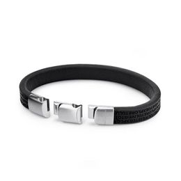 Fynch-Hatton Herren Fynch-Hatton Lederarmband &raquo;Schmuck Geschenk Armband The Leather Classic&laquo; schwarz