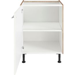 Optifit Unterschrank &raquo;Bern&laquo; 60 cm breit, mit 1 T&uuml;r mit h&ouml;henverstellbaren F&uuml;&szlig;en, mit Metallgriff wei&szlig;