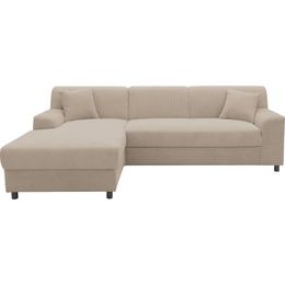 DOMO collection Ecksofa »Turah 2, L-Form, Cord oder Luxus-Microfaser, komfortabler Federkern« B/T/H: 241/146/79 cm, incl. Zierkissen, wahlweise mit...
