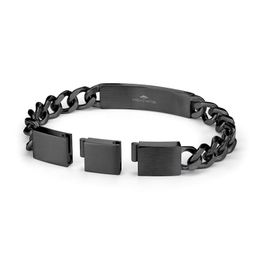 Fynch-Hatton Herren Fynch-Hatton Armband &raquo;Schmuck Geschenk Edelstahl Armkette Curb Chain&laquo; schwarz