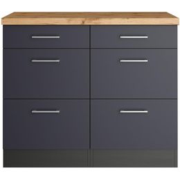KOCHSTATION Unterschrank &raquo;KS-Milan&laquo; Auszugschrank 100 cm, matte oder hochgl&auml;nzende Fronten Spanplatte