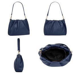 Samantha Look Damen Umh&auml;ngetasche echt Leder, Made in Italy blau