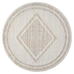 Carpet City Teppich »LINDO 8853« rund 11 mm Höhe Kurzflor, Hochtief-Muster/ 3D-Effekt, Boho-Stil, Wohnzimmer terra Obermaterial: 100% Polyester Ø...
