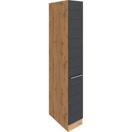 KOCHSTATION Apothekerschrank &raquo;KS-Luhe&laquo; 30 cm breit, hochwertige MDF-Fronten mit waagerechter Lisene grau MDF