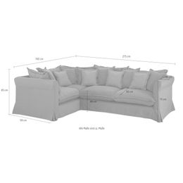 Home Affaire Ecksofa &raquo;Luise L-Form&laquo; mit vielen losen Kissen und abnehmbarer Husse beige Struktur 100% Polyester