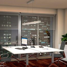 Evotec LED Pendelleuchte &raquo;OFFICE ONE&laquo; LED-Board 1 Stk. Neutralwei&szlig; Bildschirm-Arbeitsplatz UGR 19, blendfrei - optimale Lichtverteilung grau