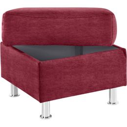 Sit & More sit&more Hocker &raquo;Salsa&laquo; rot Struktur (100% Polypropylen);Bedruckte Microfaser (100% Polyester);Luxus-Microfaser ALTARA NUBUCK (100% Polyester)