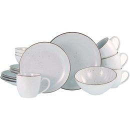Creatable Kombiservice »Geschirr-Set VINTAGE NATURE« Service, 16 Teile, für 4 Personen weiß/braun