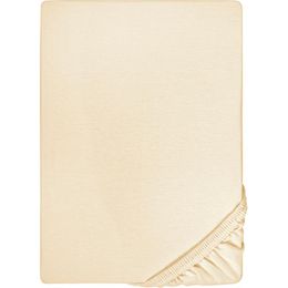 Biberna Spannbettlaken &raquo;Conny&laquo; hochwertiges Jersey-Elasthan geeignet f&uuml;r Wasser- und Boxspringbetten beige Jersey-Elasthan, Obermaterial: 95% Baumwolle, 5% 