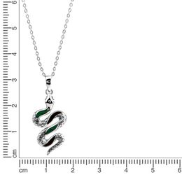 Firetti Damen Kette mit Anh&auml;nger &raquo;Schmuck Geschenk Silber 925 Halsschmuck Halskette Ankerkette Schlange&laquo; mit Malachit, Onyx gr&uuml;n