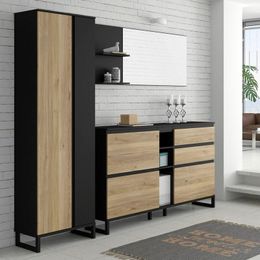 FORTE Garderobenschrank &raquo;Quayle&laquo; Stauraumschrank, H&ouml;he 201,7cm braun