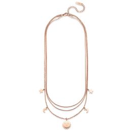 Bruno Banani Damen Kette mit Anh&auml;nger &raquo;Schmuck Geschenk Halskette Sonne Mond Sterne Layering Look&laquo; rosa