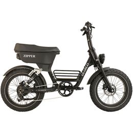 DIABLO BIKES »Fat E-Bike 20" Kompakt Bike Zipper RH 50 cm« 7 Gang Shimano Tourney Schaltwerk Kettenschaltung Heckmotor 250 W Pedelec,...