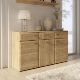 FORTE Sideboard &raquo;Akinori&laquo; Sideboard, Holzoptik, MDF Front, Metallgriffe, Soft Close, Vollauszug braun Spanplatte