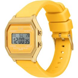 Ice Watch Ice-Watch Damen ice-watch Chronograph &raquo;ICE digit retro - Small&laquo; Armbanduhr, Quarzuhr, Damenuhr, Silikonarmband, Datum gelb