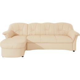 DOMO collection Ecksofa »Flores Schlafsofa, B/T/H: 233/142/86 cm, L-Form« wahlweise mit Bettfunktion, wahlweise mit Federkern, auch in Leder creme
