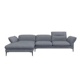 FLEXLUX Ecksofa &raquo;Salino, Funktionssofa mit Recamiere, Relaxsofa, Ecksofa&laquo; Sofa mit Arm- und Kopfteil-Verstellungen, Kaltschaum & Stahl-Wellen blau 62%