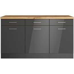 KOCHSTATION Unterschrank &raquo;KS-Milan&laquo; Unterschrank 150 cm, matte oder hochgl&auml;nzende Fronten MDF