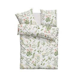 OTTO HOME Bettwäsche »Claara« 2 Stk. tlg. mit Blumen Design, skandinavisch, romantische Bettwäsche weiß Obermaterial: 100% Baumwolle B/L: 135 cm x...