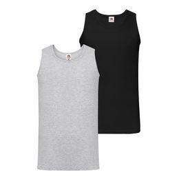 Fruit of the Loom Tanktop Packung, 2 Stk. tlg. aus reiner Baumwolle Black+Heather Grey 4XL 4XL FOL Tank Top 2er Pack für Herren von Fruit of the Loom