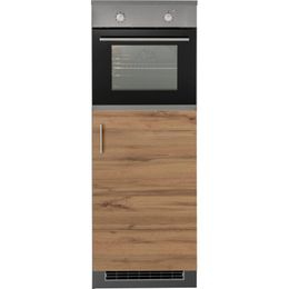 KOCHSTATION Backofen/K&uuml;hlumbauschrank &raquo;KS-Colmar&laquo; 60 cm breit, 165 cm hoch, f&uuml;r Einbauk&uuml;hlschrank und Einbaubackofen grau Holzwerkstoff