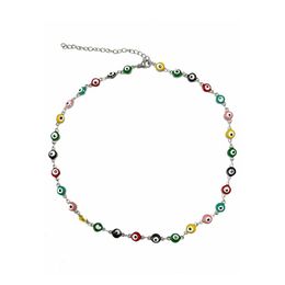 Firetti Damen Collier &raquo;Schmuck Geschenk Halsschmuck Halskette Ankerkette Evil Eye/B&ouml;ser Blick&laquo; Made in Germany - mit Glasstein bunt
