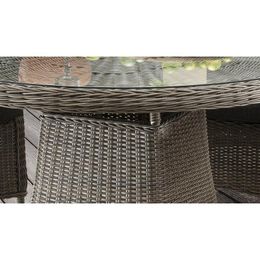 Destiny Garten-Essgruppe &raquo;CASA LUNA&laquo; 4x Sessel, 1x Tisch, inkl. Auflagen, 13 Stk. tlg. Aluminium, Polyrattan grau