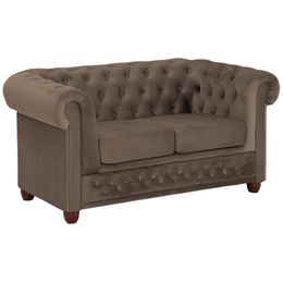 Home Affaire Chesterfield-Sofa &raquo;New Castle&laquo; mit hochwertiger Knopfheftung in Chesterfield-Design, B/T/H: 148/86/72 grau