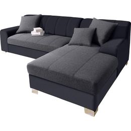 DOMO collection Ecksofa »Turah incl. Zierkissen, moderne Steppung, auch in Leder« wahlweise mit Bettfunktion, Schlafsofa, B/T/H: 239/152/75 cm,...