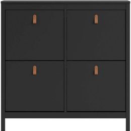 Home Affaire Schuhschrank &raquo;Madrid, Schuhaufbewahrung mit Griffen, skandinavisches Design&laquo; Mit 4 Klappen, jeweils 2 B&ouml;den, B: 102 cm, H: 103 cm, Zwei 