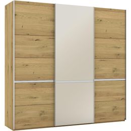 Musterring Schwebet&uuml;renschrank &raquo;Savona, Kleiderschrank, Schrank, Garderobe, mit Schiebet&uuml;ren&laquo; Teilmassiv Bianco-Eiche, mit Spiegel oder Glas, MADE IN GERMANY, 