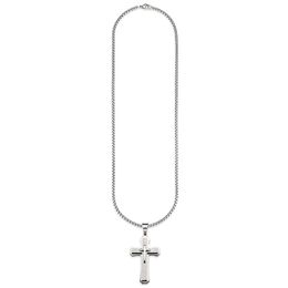 Bruno Banani Herren Kette mit Anh&auml;nger &raquo;Schmuck Geschenk Halskette Kreuz Venezianerkette&laquo; silber