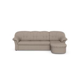 DOMO collection Ecksofa »Pegnitz, elegante Rückensteppung, kompakte Stellmaße 238/141cm, L-Form« wahlweise mit Bettfunktion beige