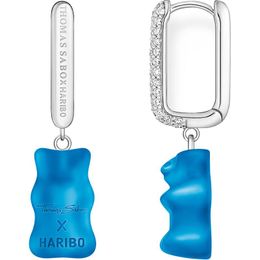 Thomas Sabo Damen Thomas Sabo Single-Creole &raquo;Thomas Sabo x HARIBO Schmuck: Gro&szlig;e Einzel-Creole mit Goldb&auml;r&laquo; mit Kristallglas, Zirkonia (synth.) blau