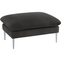 W.Schillig Hocker &raquo;enjoy&MORE&laquo; F&uuml;&szlig;e silber matt, Breite 106 cm grau Chenille-Flachgewebe R66 (85% Polyester, 15% Nylon);Longlife Xtra-Leder Z59: 