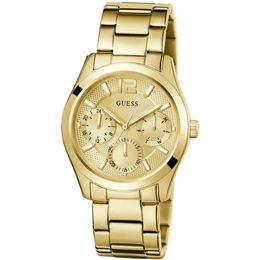 Guess Damen Multifunktionsuhr &raquo;ZOE&laquo; Quarzuhr, Armbanduhr, Damenuhr, Datum, 12/24-Std.-Anzeige gold